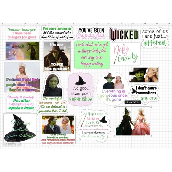 Wall Decor | 2pc Wicked Sticker Set Wicked Inspired Movie Stickers For ...